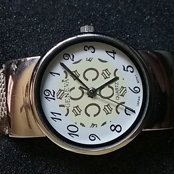 Geneva | Accessories | Vtg Geneva Quartz Cuff Watch | Poshmark